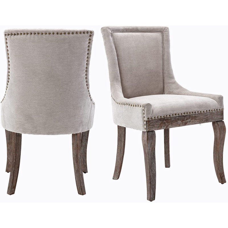 One Allium Way® Linen Upholstered Side Chair Dining Chair（set of 2） & Reviews | Wayfair
